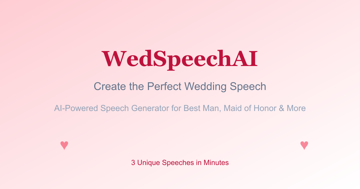 WedSpeechAI - AI Wedding Speech Generator | Create Perfect Speeches in ...